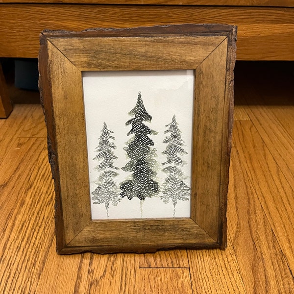 Pine Tree Painting | Modern Forest Watercolor Nordic Artwork in Neutral ...