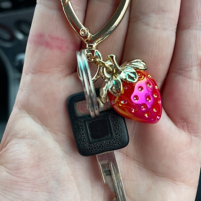 Beautiful Strawberry Heart Keychain, Keychain Accessories, Keycharm ...