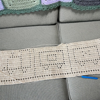 Cottage Block Square Filet Crochet Square Afghan Block Square Motif ...