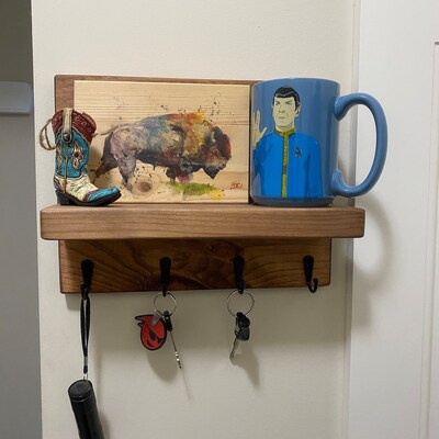 Key Holder for Wall With Basket Shelf, Cubby, Mail Organizer for ...