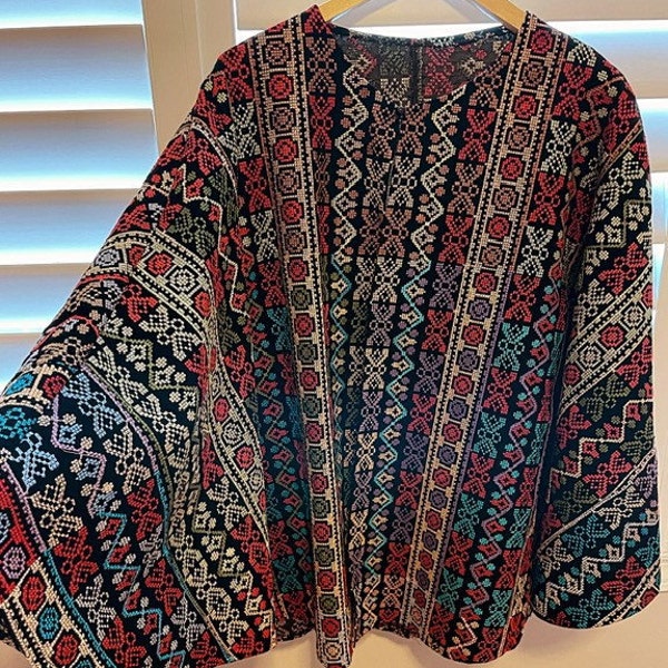 Palestinian Luxurious Moden SABAWI (beer Al-sabe) Black & Colorful Blue ...