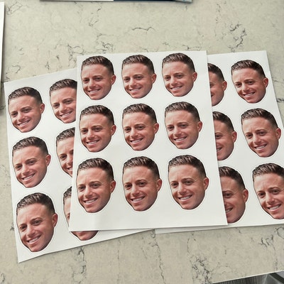 Custom Face Stickers Personalized Stickers Custom Party - Etsy
