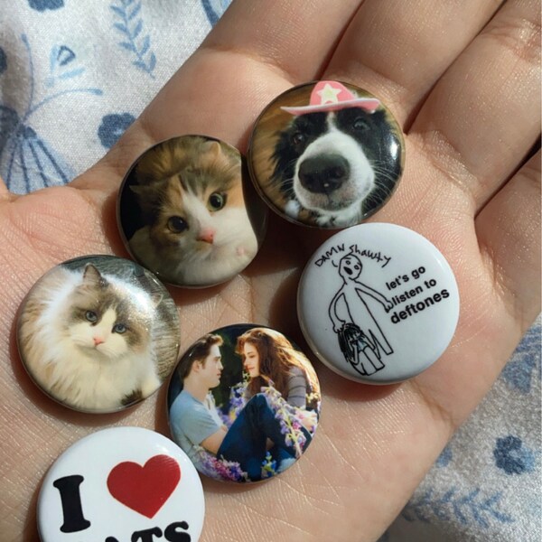 1 Inch Custom Button Pin, 1" Custom Pinback, Personalized Logo Pin ...