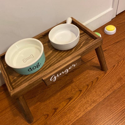 Dog Food Table Stand Dog Dinner Table Elevated Rustic Farmhouse Dog ...