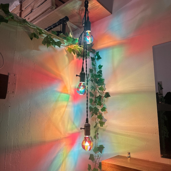 Specialty Stained Glass Bulb, Mosaic Multi Colored Decorative Bulb ...