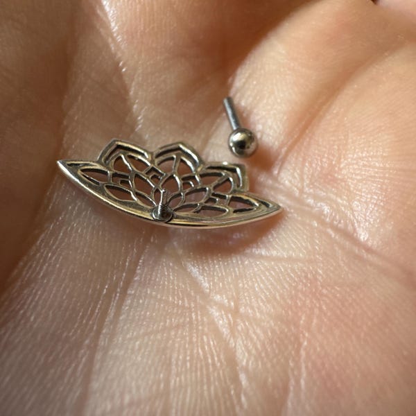 Top Helix Chain Piercing • Hanging Pendulum Helix Earring • Crescent Moon Cartilage Earring ...