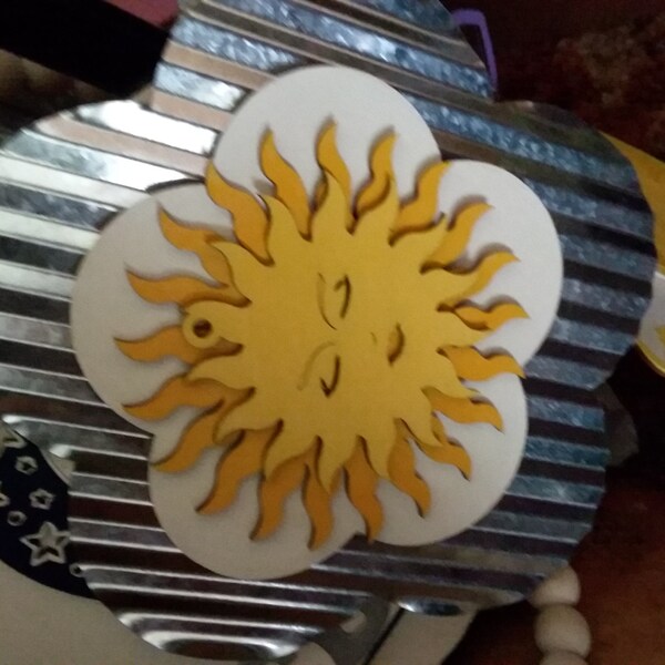Sun With Face Shape, 3" - 20", Laser Cut Sun Shape, Unfinished Wood ...