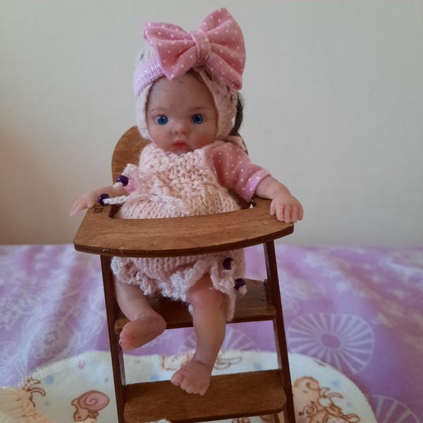 Mini Silicone Baby Doll 3 Inch Full Body Evie (8cm), Painted, Close ...