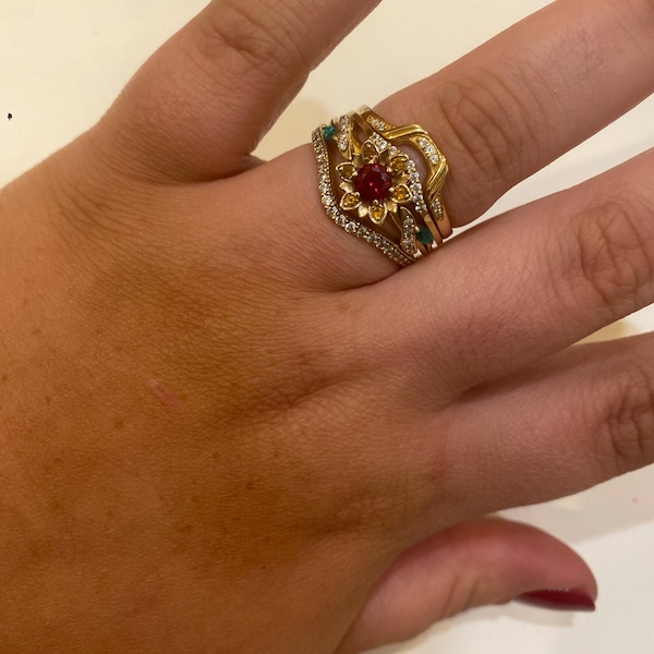 Diamond Eternity Wedding Ring 14k Solid Gold Baguette Ladder Ring ...