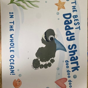 Best Daddy Shark / Footprint Handprint Art Craft Dad Father's Day ...