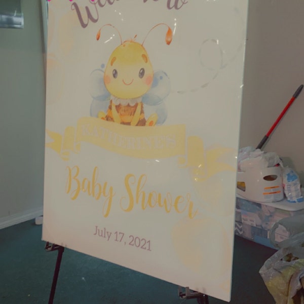 Bee Baby Shower Welcome Sign | Mommy to Bee Easel Decoration | DIGITAL ...