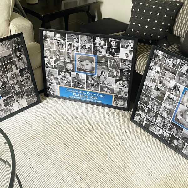 Personalized Graduation Gift, Grad Photo Collage, Class of 2025 Party ...