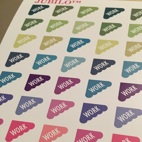 WORK STICKERS - SCALLOPED Corners. Planner Stickers. Calendar Stickers ...