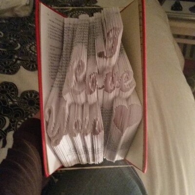 Book Folding Pattern for i Love You With Heart Valentine FREE TUTORIAL ...