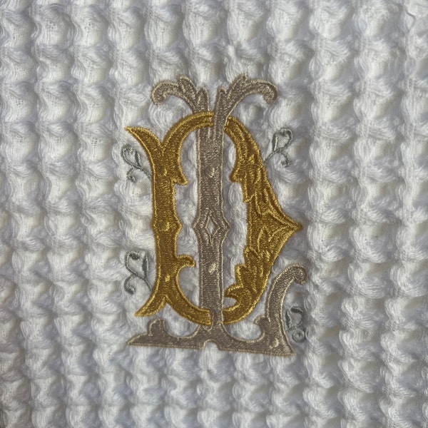 Interlocking D and L Embroidery Monogram Design for Machine Embroidery ...