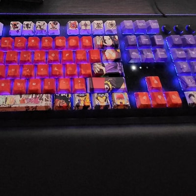 Pretty Anime Girl High End Keycap Set With 2 Version of Backlit PBT ...