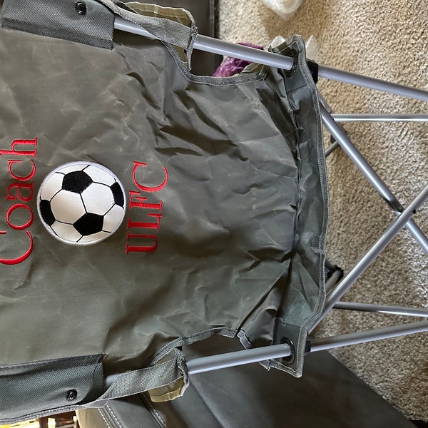 Personalized Soccer Chair, Soccer Mom Chair, Sports Chair, Lawn Chair ...