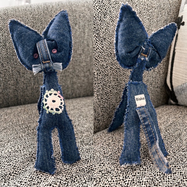 UPCYCLED DENIM CAT Pdf Digital File Tutorial Make a Cute Kitten Home ...
