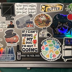 WTF, Over Black Vinyl Sticker, Funny Stickers, Sarcastic Stickers, Meme ...