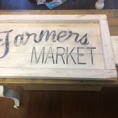 Rustic Farmers Market Sign With Natural Wood - Etsy