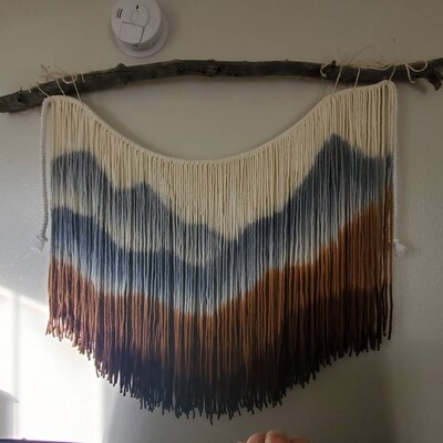 Mountain Art Hand Dyed Macrame Wall Hanging Large Wall - Etsy