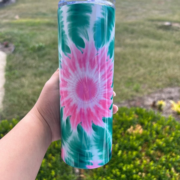 45+ Colorful Tie Dye 20oz Sublimation Tumbler Digital Design Bundle ...