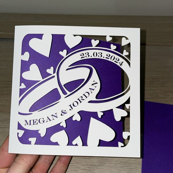 Personalised Entwined Wedding Rings Card - Etsy UK