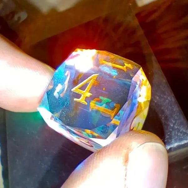 Full Dnd Dice Set | Satin Finish Dice | Rainbow Matt Glass| Dnd Gift ...