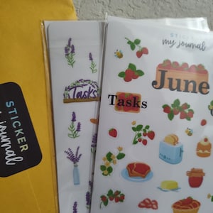 June Monthly Bullet Journal Sticker Kit Summer Camping Themed Stickers ...