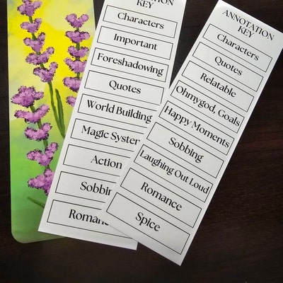 Annotation Key Bookmark for Tabs Guide Fantasy, Romance, Thriller ...