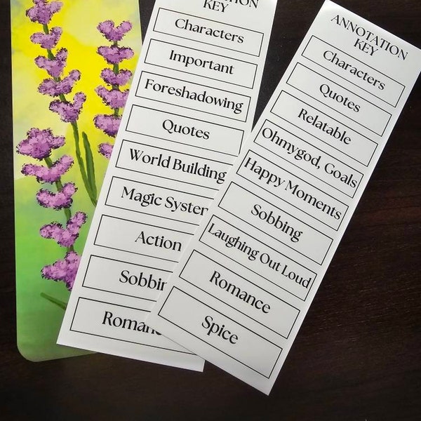 Annotation Key Bookmark for Tabs | Guide | Fantasy, Romance, Thriller ...
