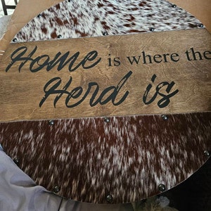 Western Home Decor, Cowhide Sign, Cowhide, Western Style Home Decor - Etsy