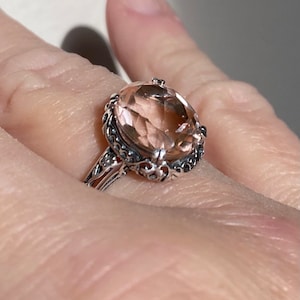 White Inset Stone Ring/ Sterling Silver/ Embellished Gem & CZ | Etsy