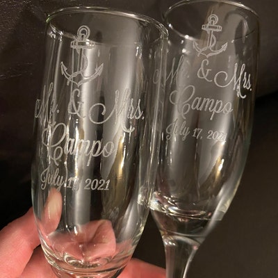 Personalized Anchor Champagne Flutes Wedding Toasting Flutes Set of 2 ...