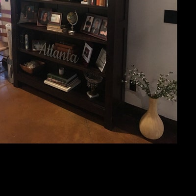 23 Atlanta Rustic Raw Steel Cursive Word Sign Georgia GA ATL City Metal ...