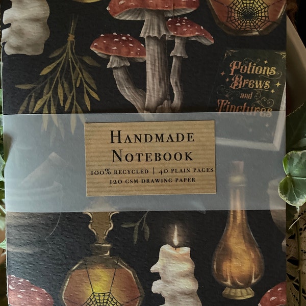 Witchy Apothecary Notebook | A5 Handmade Sketchbook | Dark Academia ...