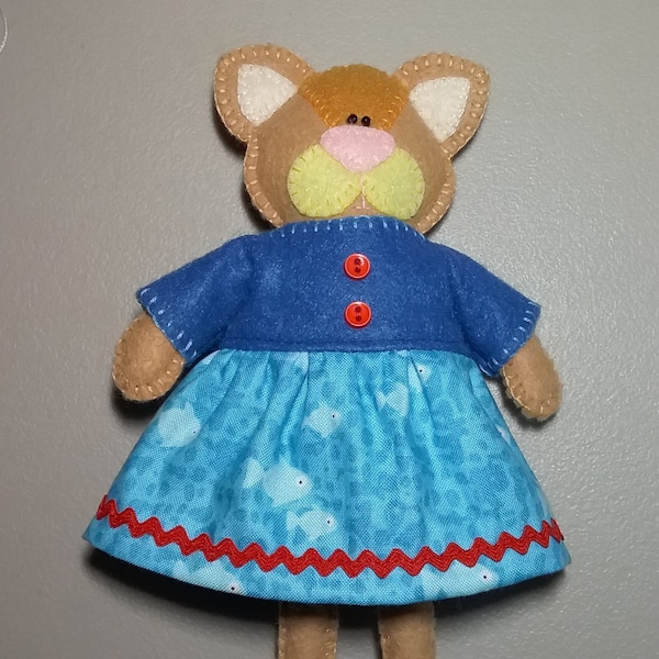 Cat Dress-up Pattern Felt KITTY Doll WARDROBE PDF Pattern Felt Cat Doll ...