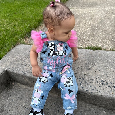 Girls TWO Fast Custom Personalized Character Denim Overalls, Overall ...