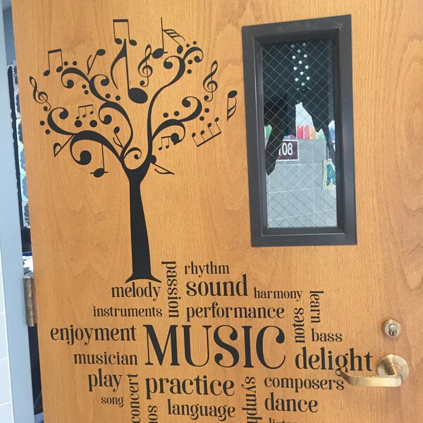 Vinyl Wall Art Decal | MUSIC Word Cloud | Classroom Music Room ...