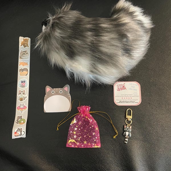 Therian Mask & MATCHING TAIL! Gray Cat Mask Lynx Bobcat Wildcat - Etsy