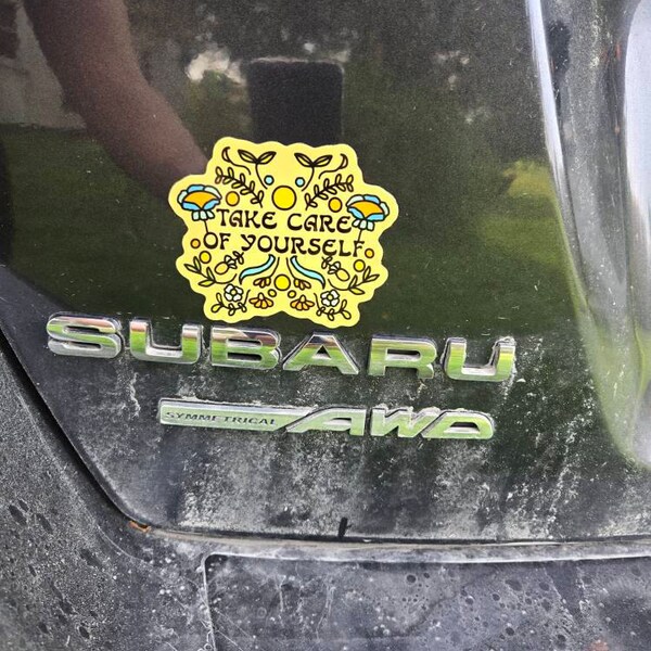 Nature is Magic Holographic Sticker – Trippy Mountains, Mushrooms, Sun ...