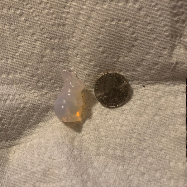 1.5 Inches Crystal Rabbit Carving Small Gemstone Bunny Hand Carved Gift ...