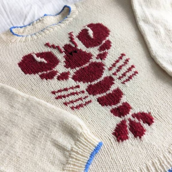 The Sebastian Sweater - Knitting Pattern - Lobster Jumper - Digital ...