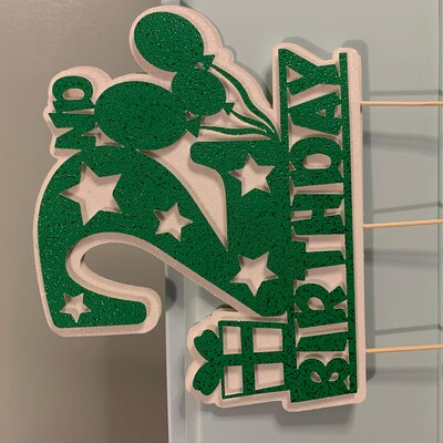 Layered Birthday Cake Topper SVG, Happy Birthday Cake Topper SVG ...