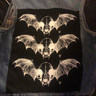 Back Patch, Cat Skull Patch, Large Patch, Cat Patch, Wings, Bat Cat ...