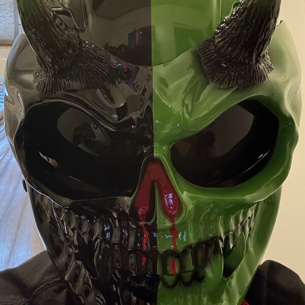 The Black Demon Skull Motorcycle Helmet Custom DOT and ECE Approved - Etsy