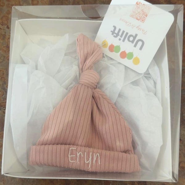 Personalized NICU Micro Preemie Knotted Hats: Preemie Bow | Angel Hat ...