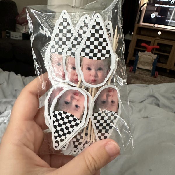 Racing Toppers | Cupcake Toppers | Photo Head | Two Fast | Cupcake ...