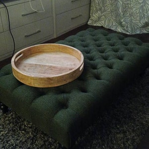 Large Round Deep Footstool Coffee Table Bench Puff Furniture ...