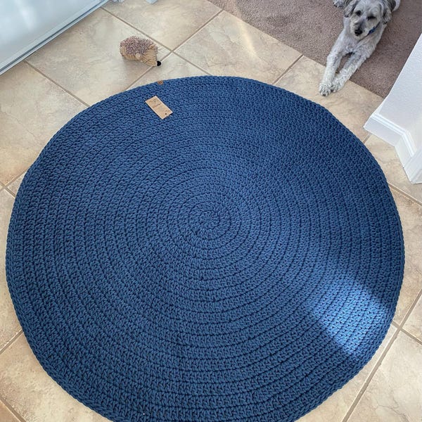 Handmade Rug | Crochet Rug | Round Cotton Rug | Floor Rug ...